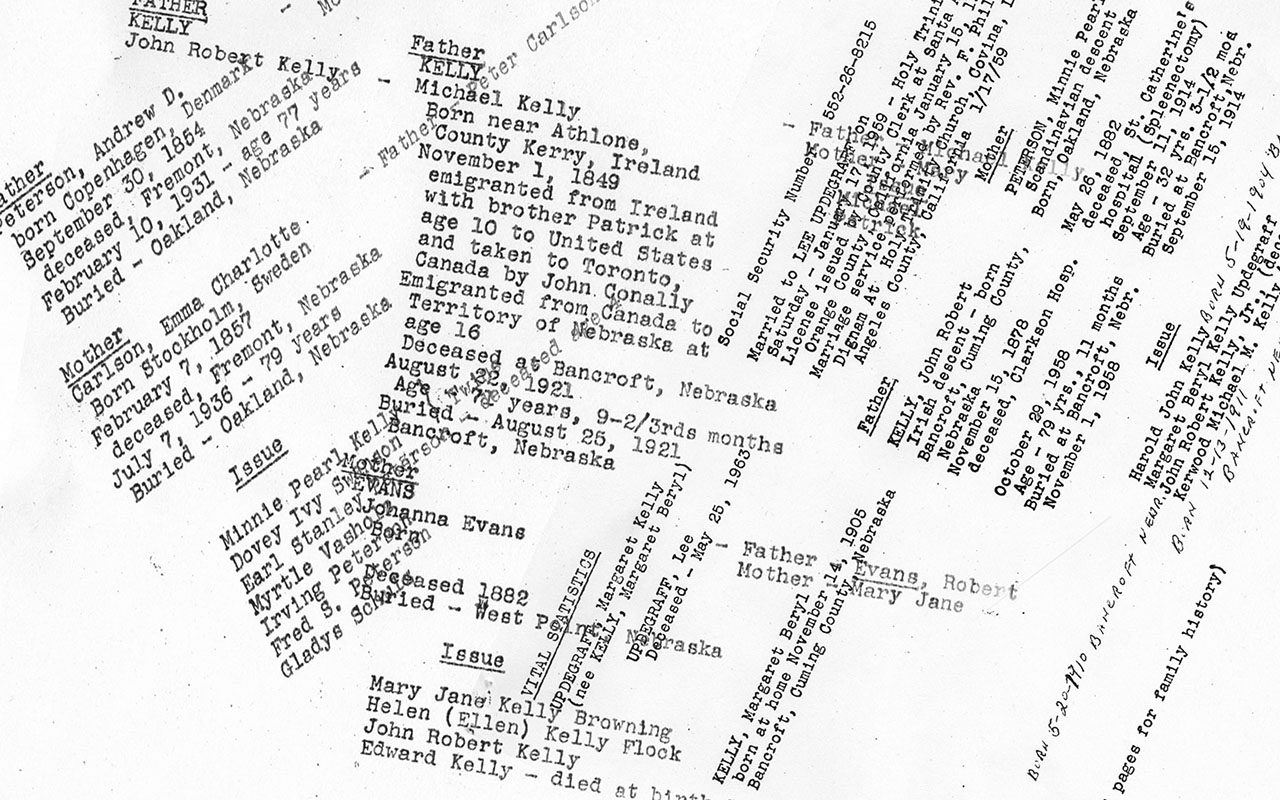 Kelly Family Tree Document (1962) – Overview – Patrick M. Kelly's ...